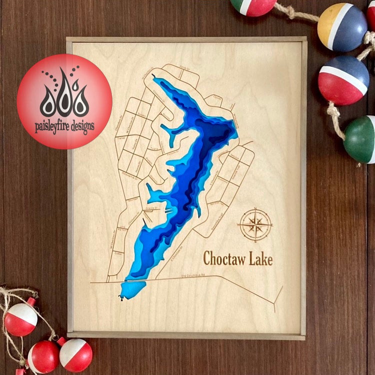 Choctaw Lake bathymetric map | The Collective at paisleyfire designs